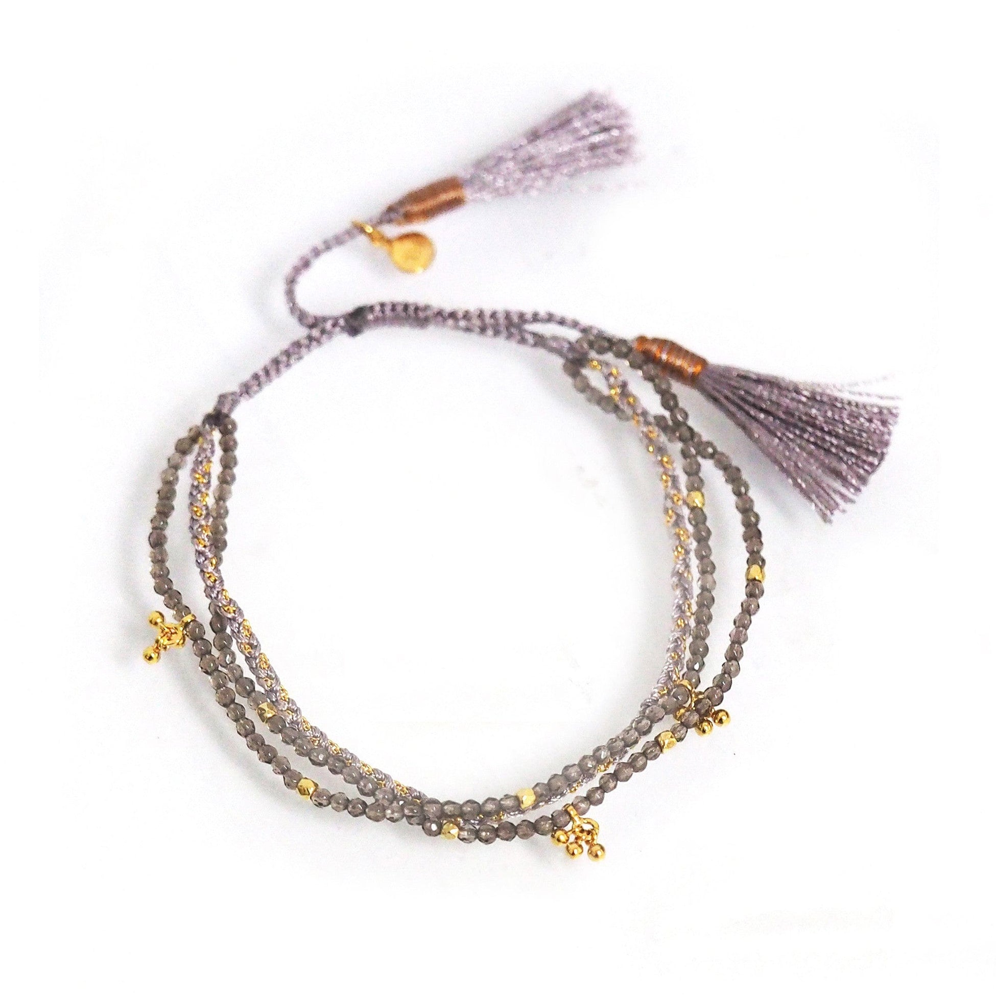 Triple Braided and Beaded Bracelet With Gold Accents – TAI JEWELRY