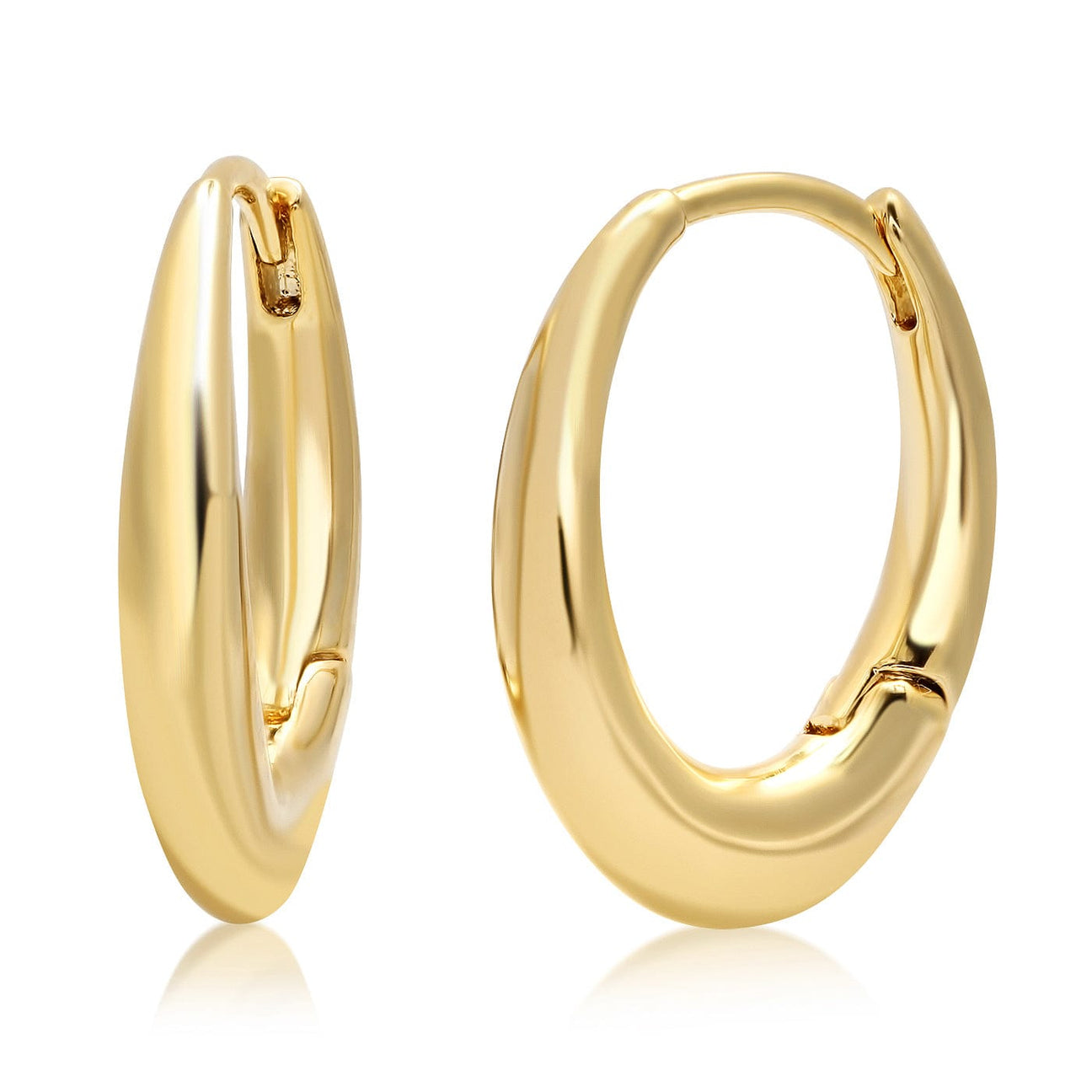 Gold Oval Hoop With Snap Closure – TAI JEWELRY